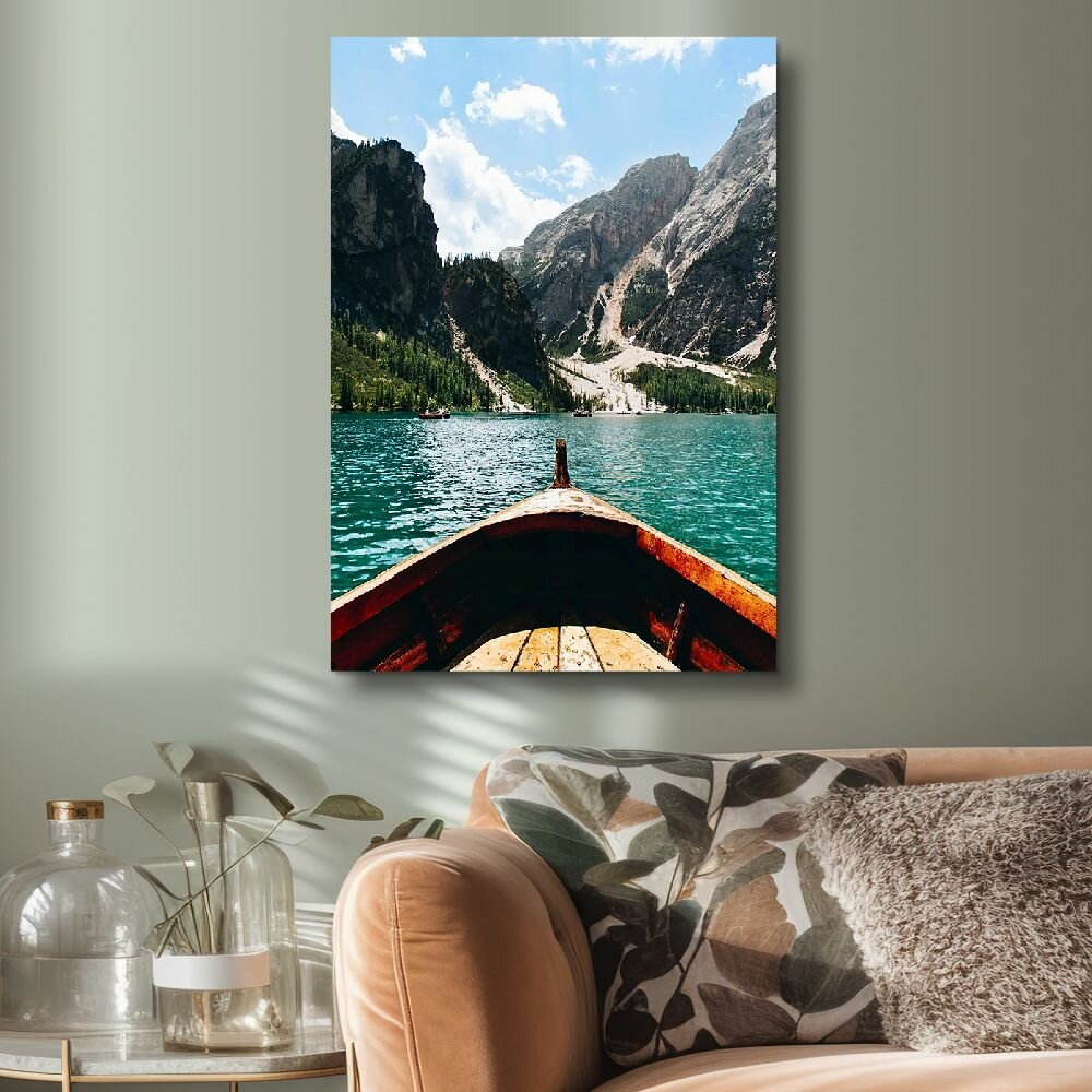 Картина на стену, интерьерная karTTina "Горное озеро", 50х70см 1шт.