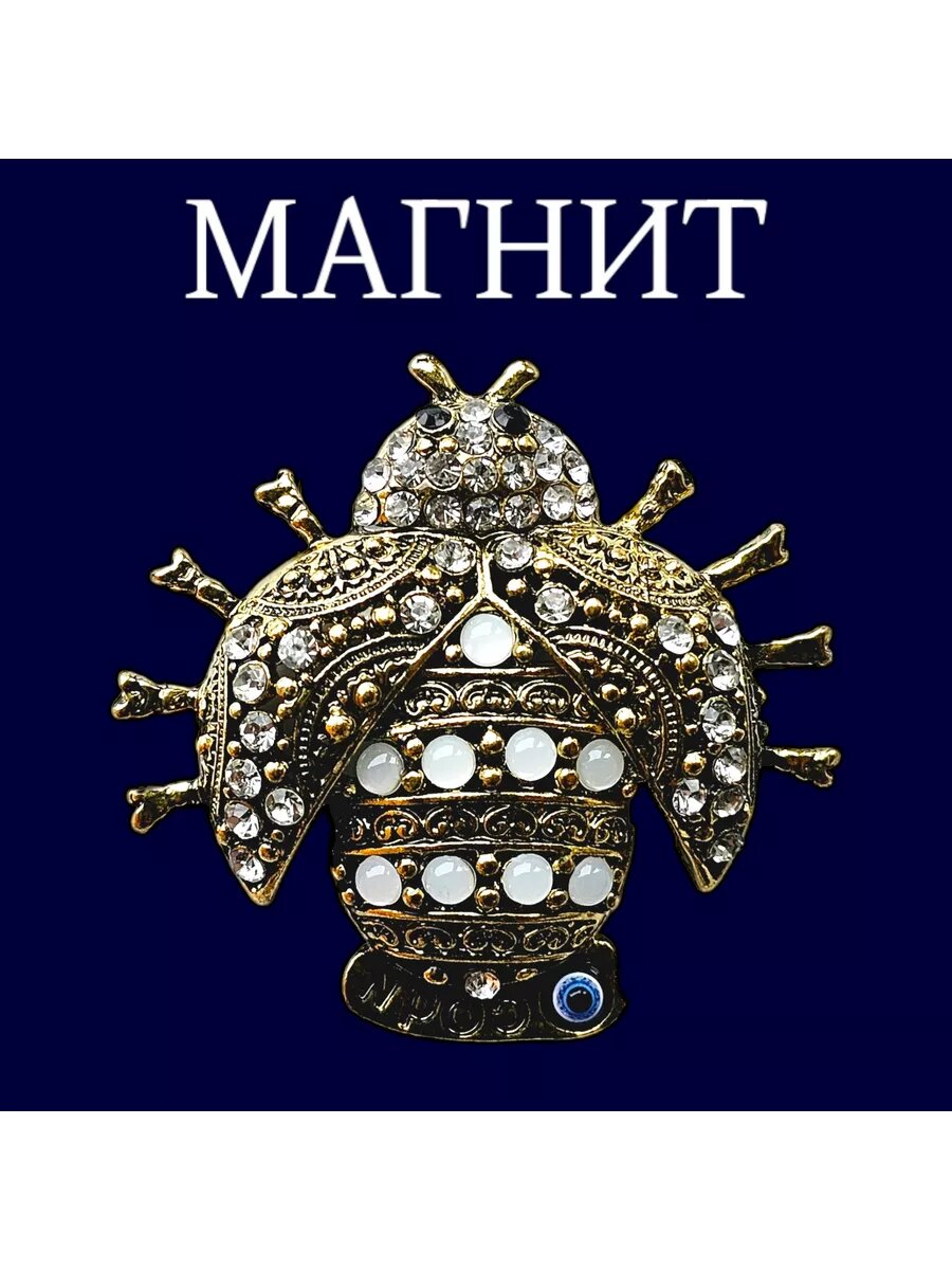 Жук сувенирный магнит со стразами подарочный набор