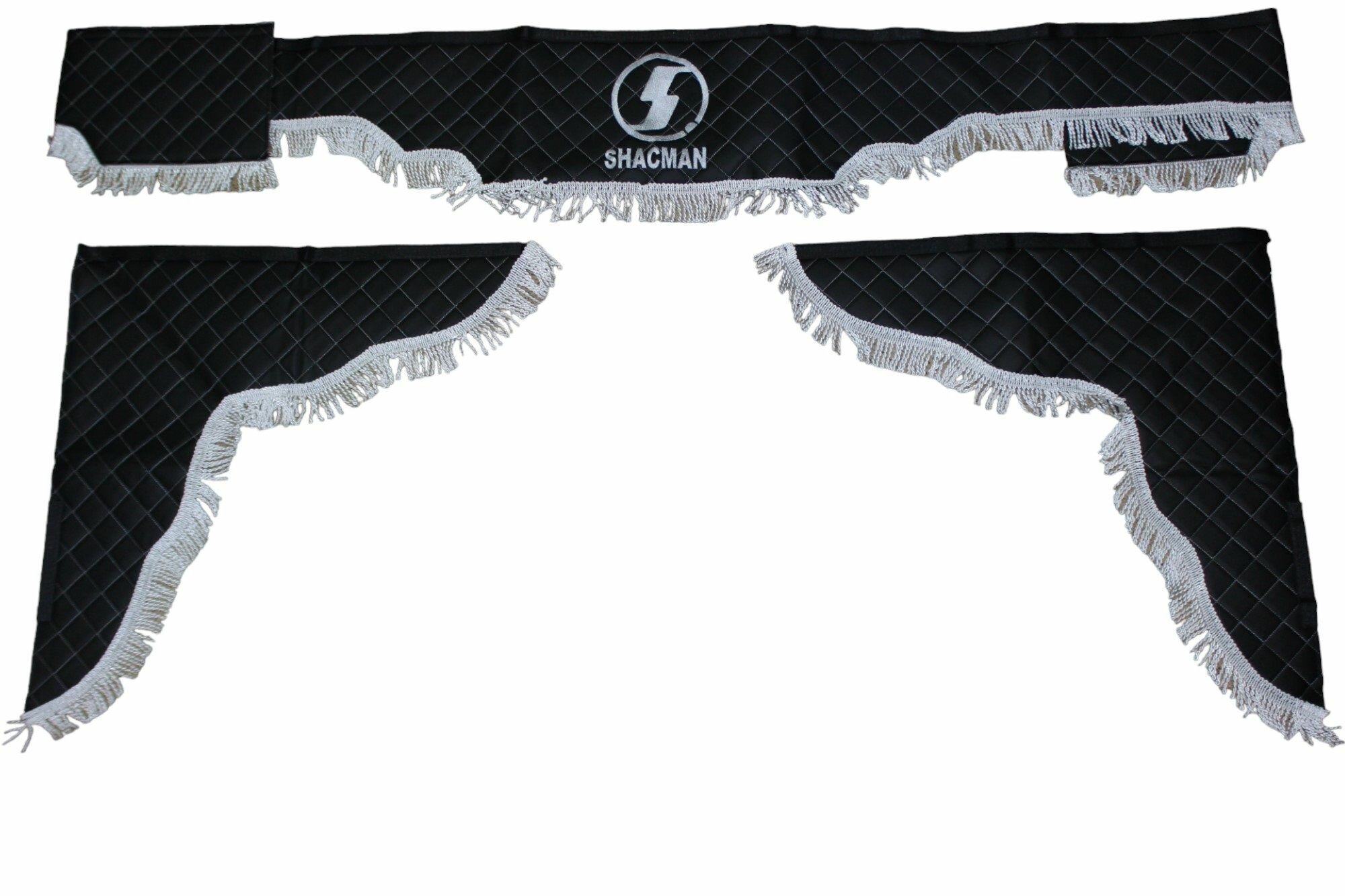 Ламбрекен на грузовик Shacman, черный, экокожа