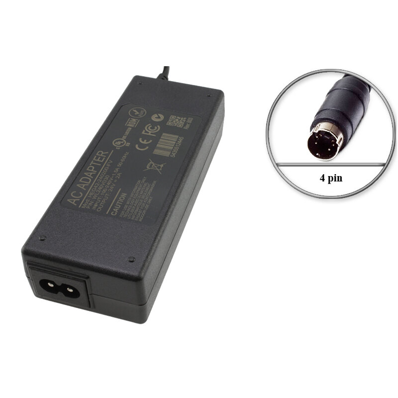 Адаптер (блок) питания 24V, 2A, 4pin (HEG42-240200-7L, HEG42-240200-FV), для сканера Avision NetDeliver V2500, DF-0605H