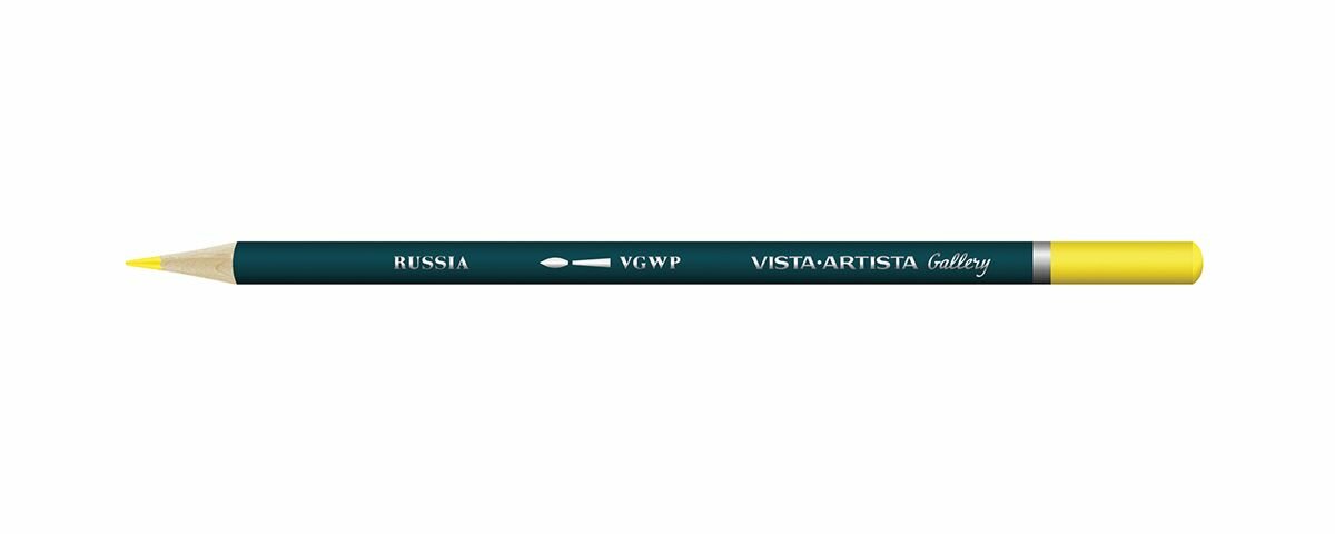 Карандаш акварельный художественный 6 шт."VISTA-ARTISTA" "Gallery" VGWP заточенный 205 Желтый (Yellow)