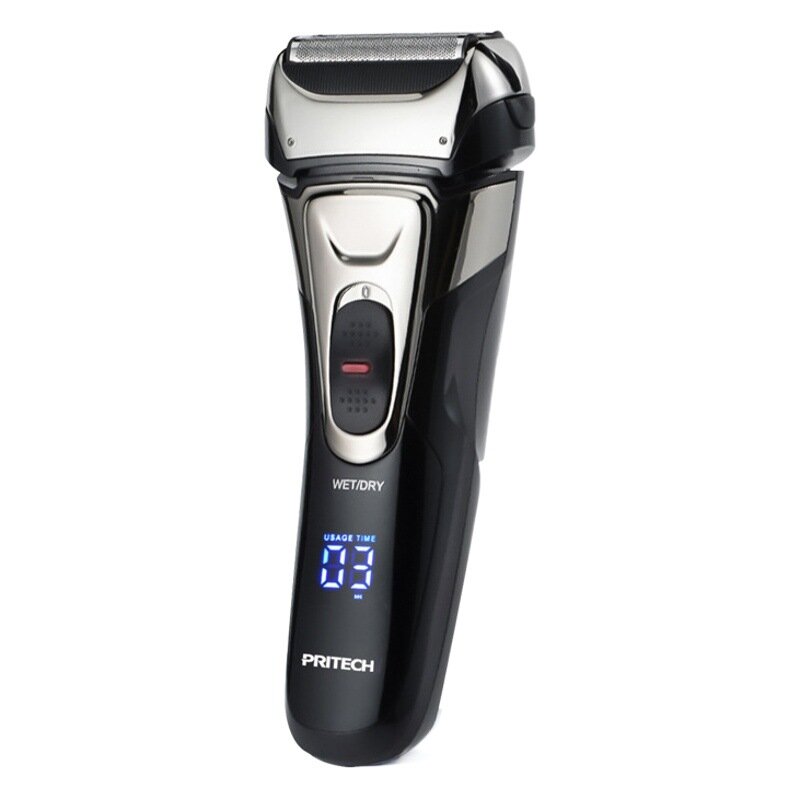 Электробритва PRITECH Piqi, с LED-дисплеем, время работы 60 мин, черная
