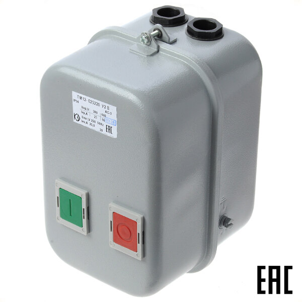 Пускатель магнитный ПМ12-025220 220В 25А 1з IP54 с реле кзэа