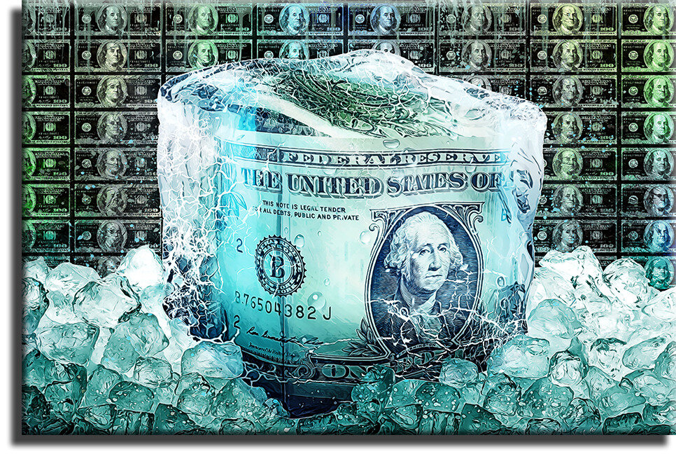Картина "Замороженные доллары" 70х45 см