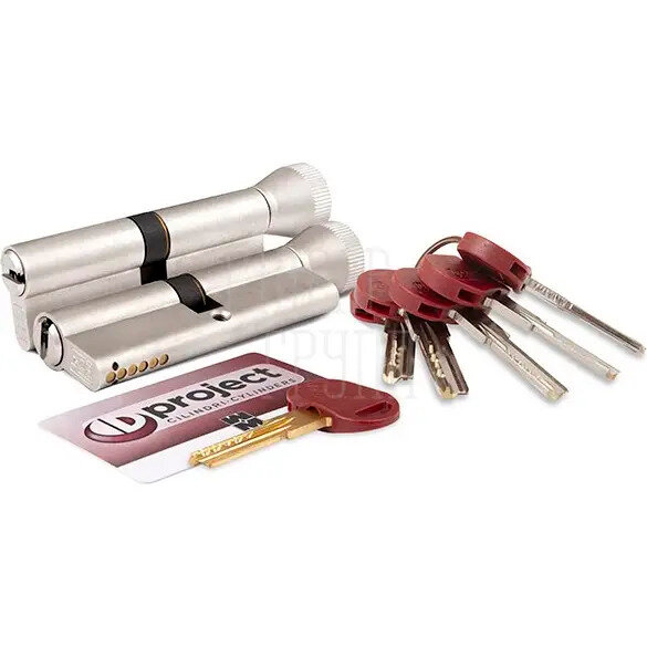 Цилиндровый механизм Mottura (Моттура) с вертушкой DPC1F4646 S3 (92 мм/41+10+41) сатин. Никель. 5+1 кл. никель