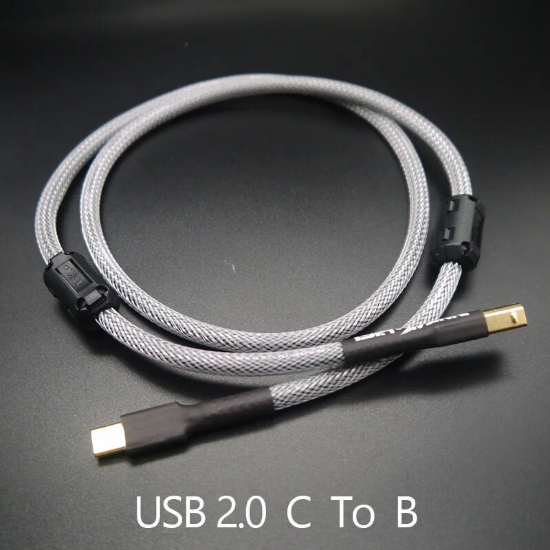 USB 2.0 C to B кабель белый, 3 м