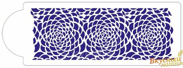 Трафарет для мастики/марципана Роза Камилла1 К068 (Набор из 3 шт.)