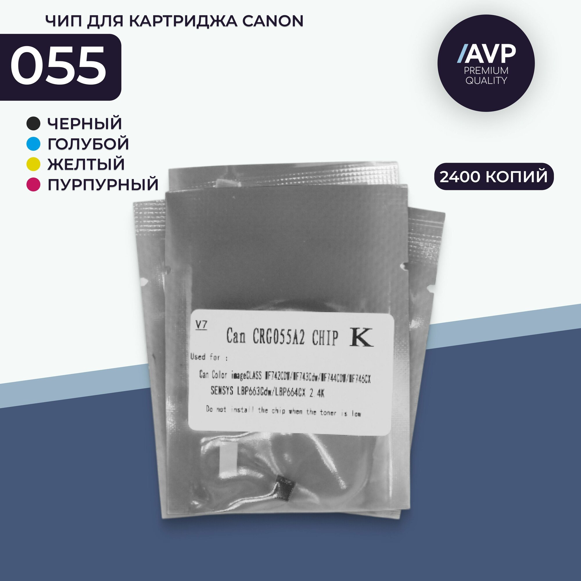 Комплект чипов для картриджа Canon CRG 055, набор CMYK