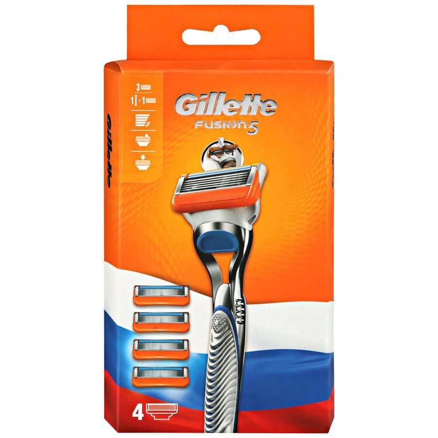 Станок для бритья GILLETTE Fusion5 с 3 сменными кассетами, (1 шт)