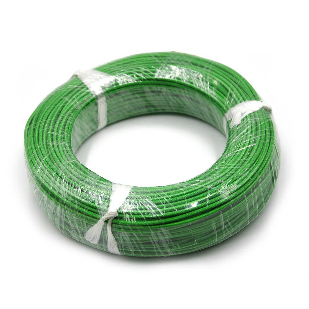 Плетеный силиконовый провод Three-phase line 0.3mm-6mm 22AWG 0.3mm, Green