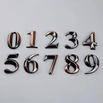 3D цифры для двери акриловые 0-9 Number 6, copper