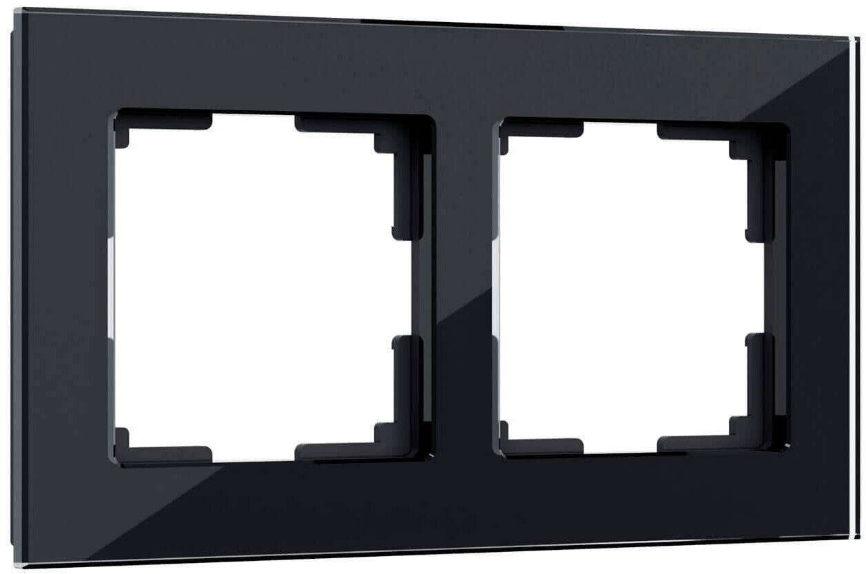 Рамка на 2 поста Werkel Favorit черный W0021108 стекло