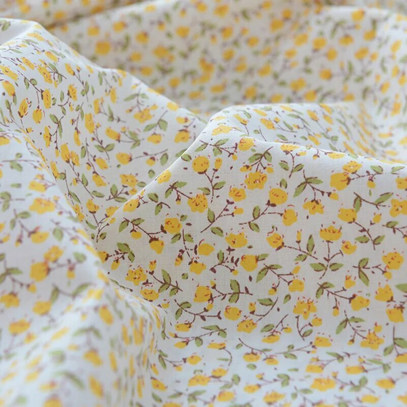 Хлопковая поплиновая ткань Fabriconfire 0,5 м Светло-желтый, S 41