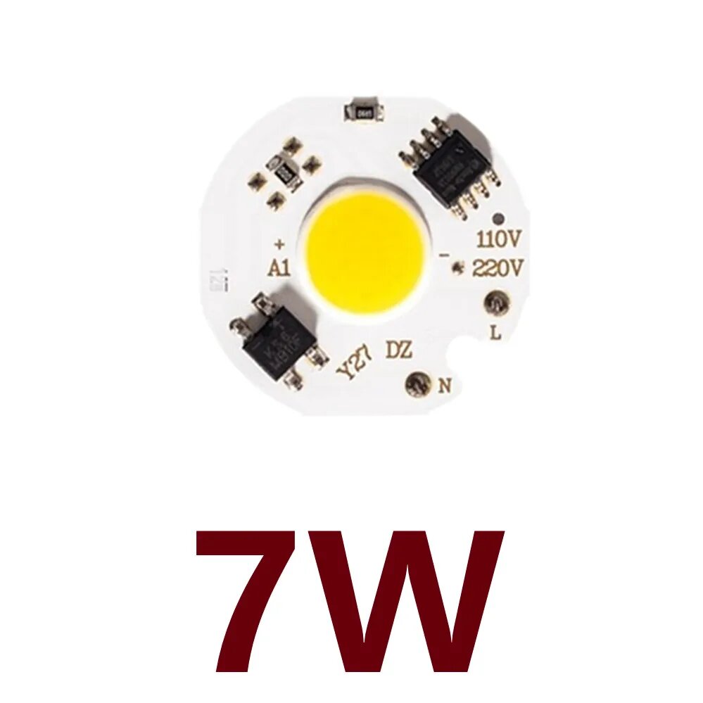 Светодиодный чип COB 7W, Белый, Теплый свет