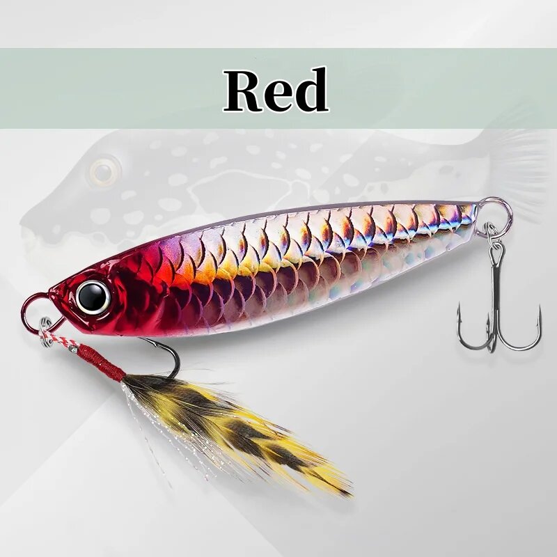 Металлические блесны для морской рыбалки Красный, 7g, Red