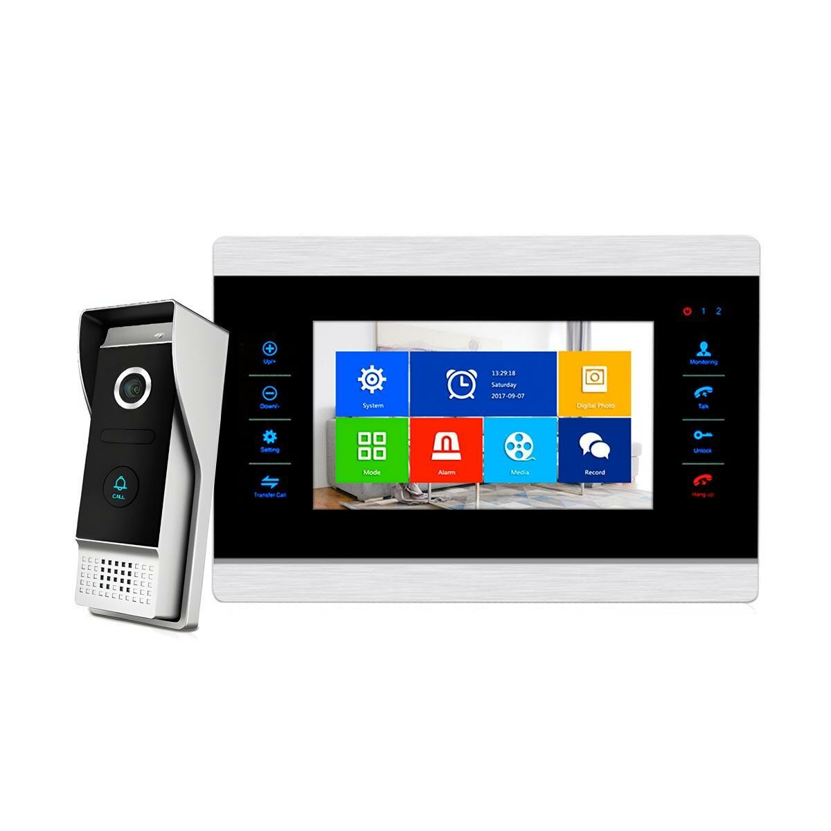 Домофон с диагональю 10 и записью HD-com Mod: S-104 - комплект видеодомофона с вызывной панелью, домофон без трубки в квартире