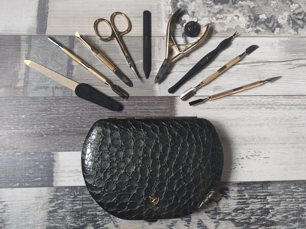 Маникюрный набор MSFE-1001 G, ZINGER, 10 предметов, зеленоватый