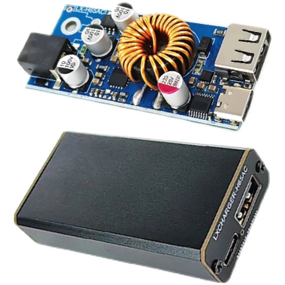 Понижающий DC-DC модуль 12-96В/5В QC2.0 QC3.0, With casing