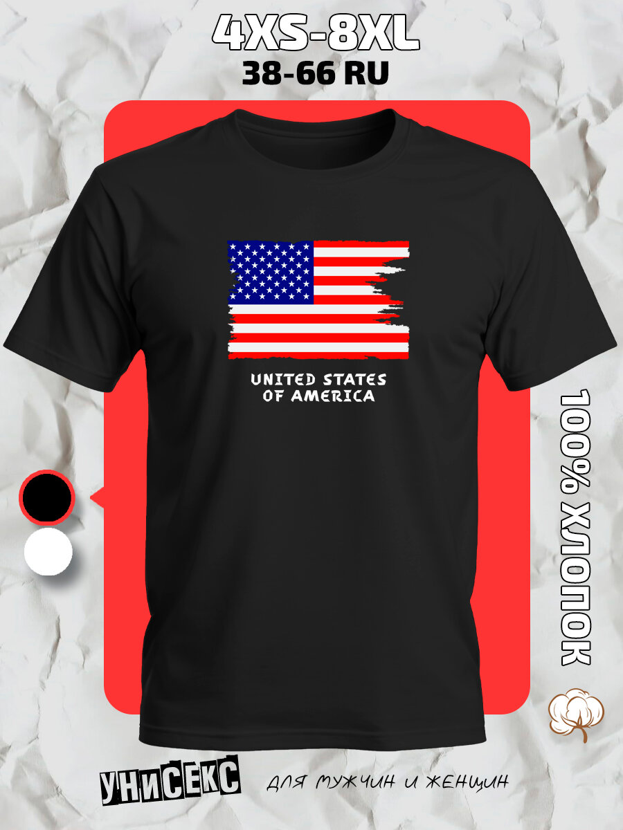 Футболка с принтом флагом США USA