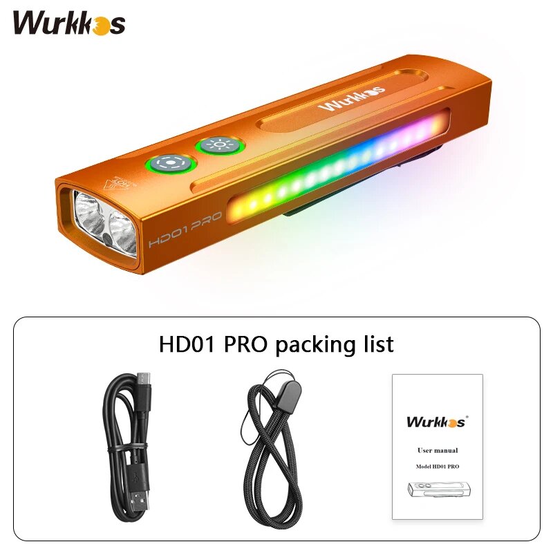 Wurkkos HD01 PRO Фонарик Orange