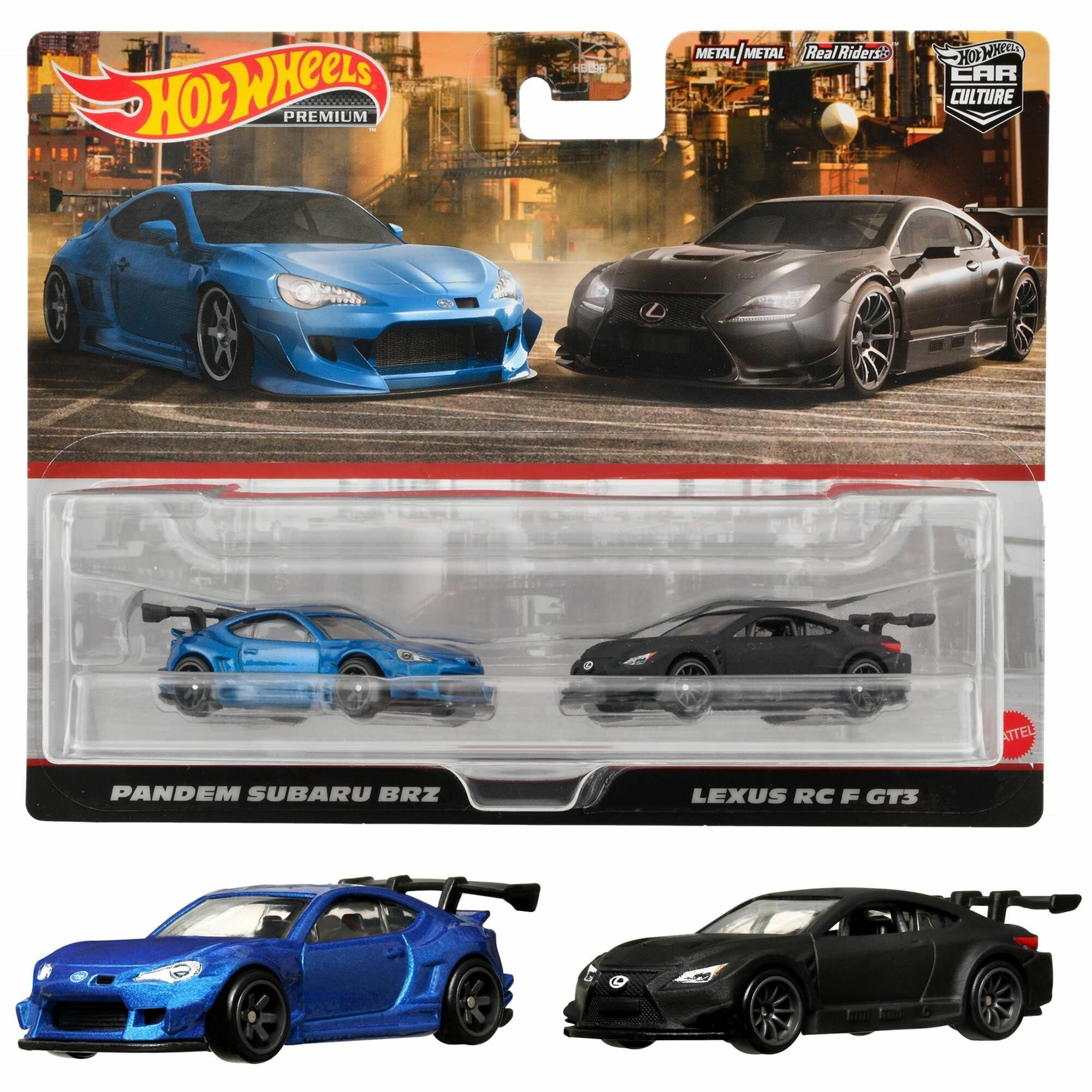 Машинка коллекционная Mattel Hot Wheels Premium 2 Pack PANDEM SUBARU BRZ & LEXUS RC F GT3