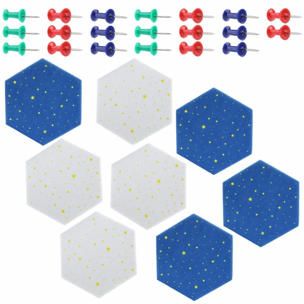 Фетровая доска объявлений с шестигранной булавкой и декоративным уведомлением для заметок домашнего офиса класса