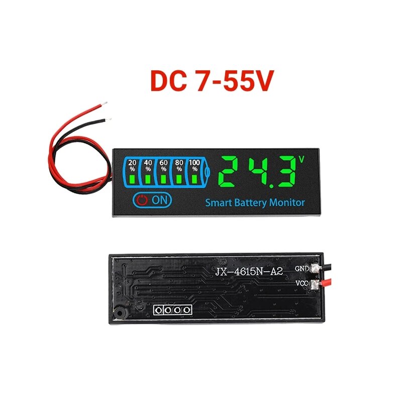 Индикатор заряда батареи Gaqqee 7-55В green