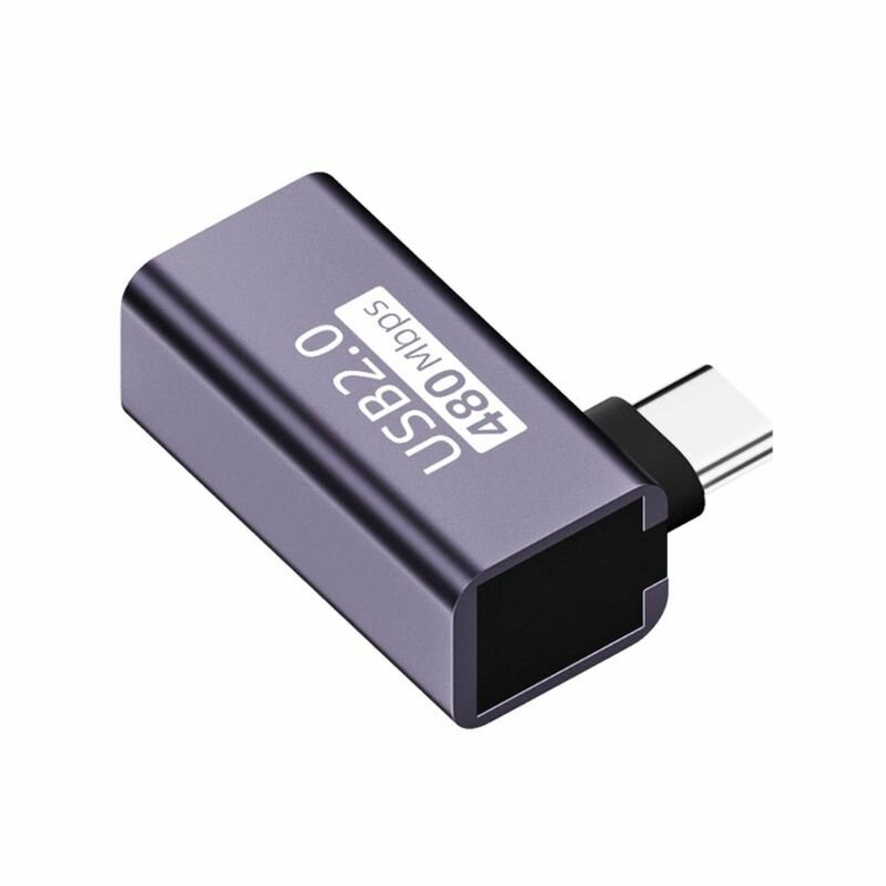 (1 шт.) Адаптер USB B female серии 480 - угловой Type-C male