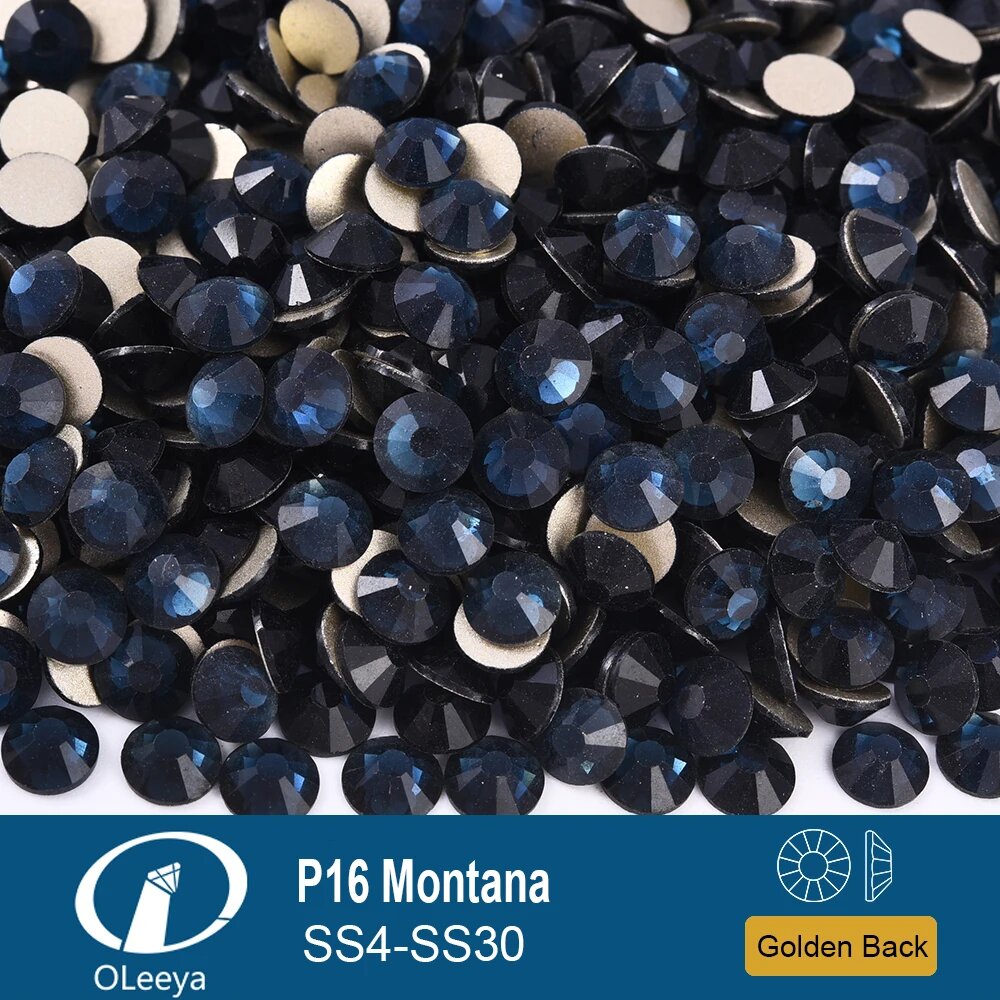 Стразы Oleeya P16 Montana темно-синий SS4-SS30, 1440шт