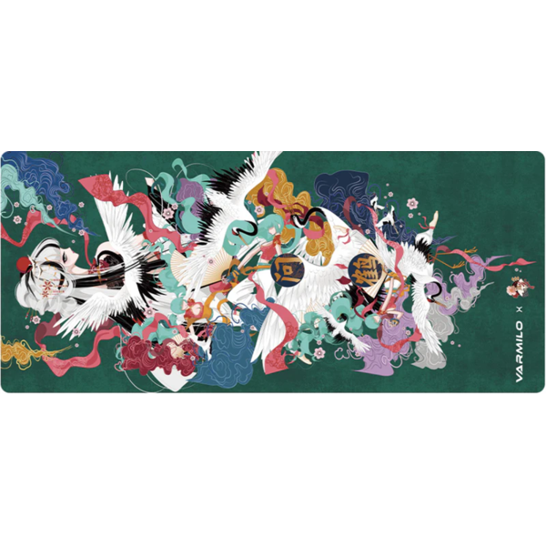 Varmilo Crane Deskmat XL, зеленый/красный, игровой коврик для мыши