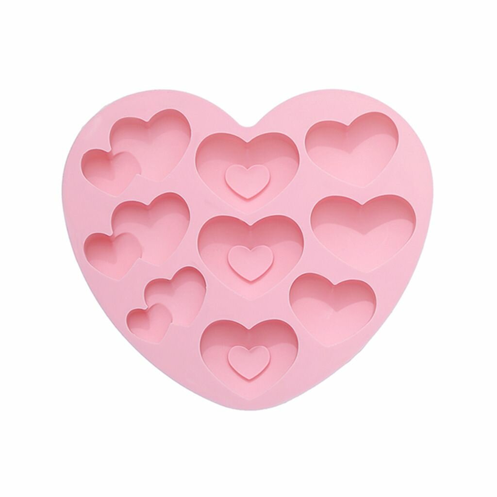 Силиконовая форма для муссового торта с желейным пудингом панна-котта в форме сердца-розовая