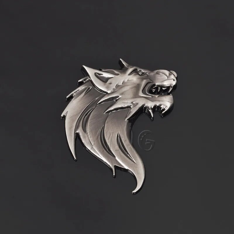 Металлическая 3d-эмблема в виде головы волка, автомобильный значок, наклейка для Mercedes BMW Audi 2