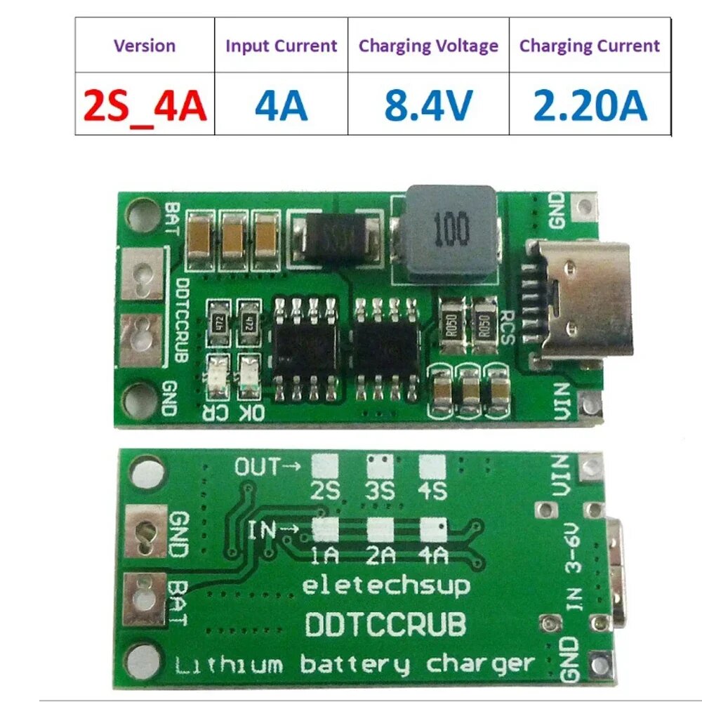 Peacefair Модуль зарядки литиевых батарей 18650 2S 8.4В 2S 4A