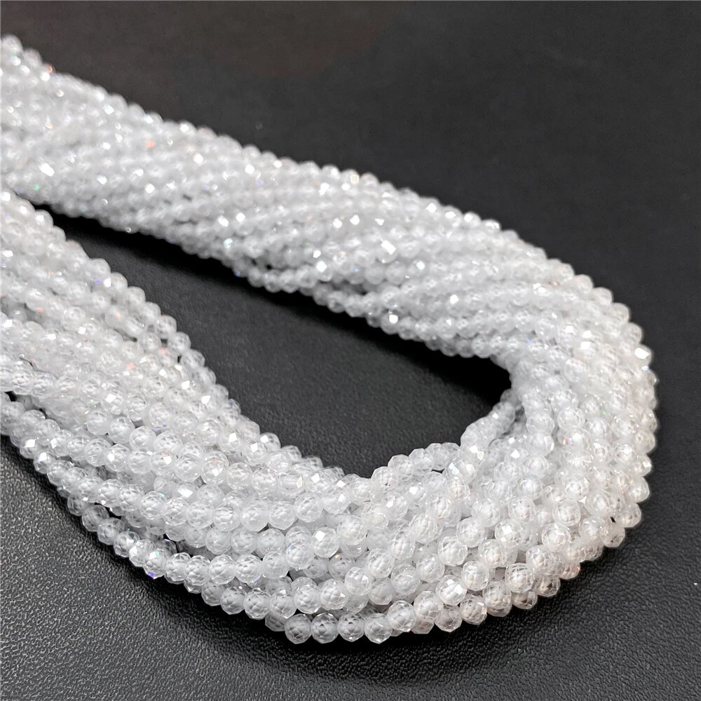 Натуральные бусины Vinswet аметист агат кварц лазурит 2мм 3мм 4мм Белый, 2mm about 170pcs, Zircon