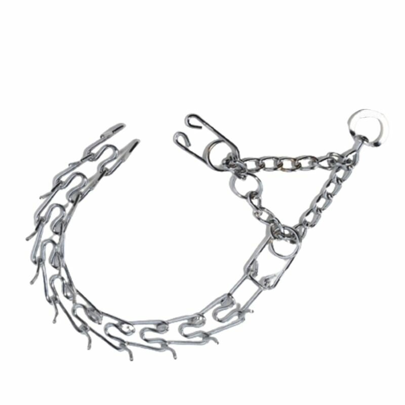 Хромированная цепь для дрессировки средних и крупных собак-S-обычная