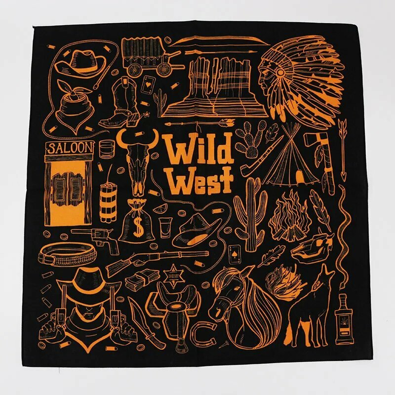 Черная хлопковая бандана Wild West La MaxPa