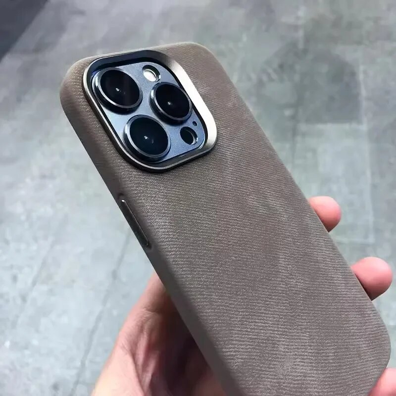 Фланелевый чехол для телефона с поддержкой MagSafe для iPhone 16 Pro Max, 15, 15 Pro, 17, матовый, с беспроводной зарядкой, задняя крышка, защитный чехол из микрофибры Для iPhone 16 Про, color 10