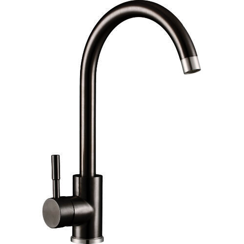 Смеситель для кухни MELANA MLN-F8105B, черный, матовый, из нержав. стали, 1-рычажный, с высоким поворотным изливом