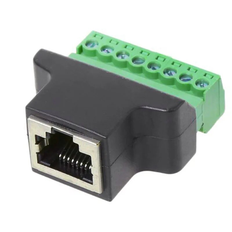 Ethernet-конвертер OULLX RJ45 на 8PIN зелёный RJ45 Female