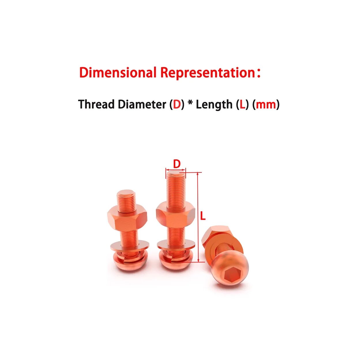Красные медные болты M3M4M5M6M8 2setM4x30