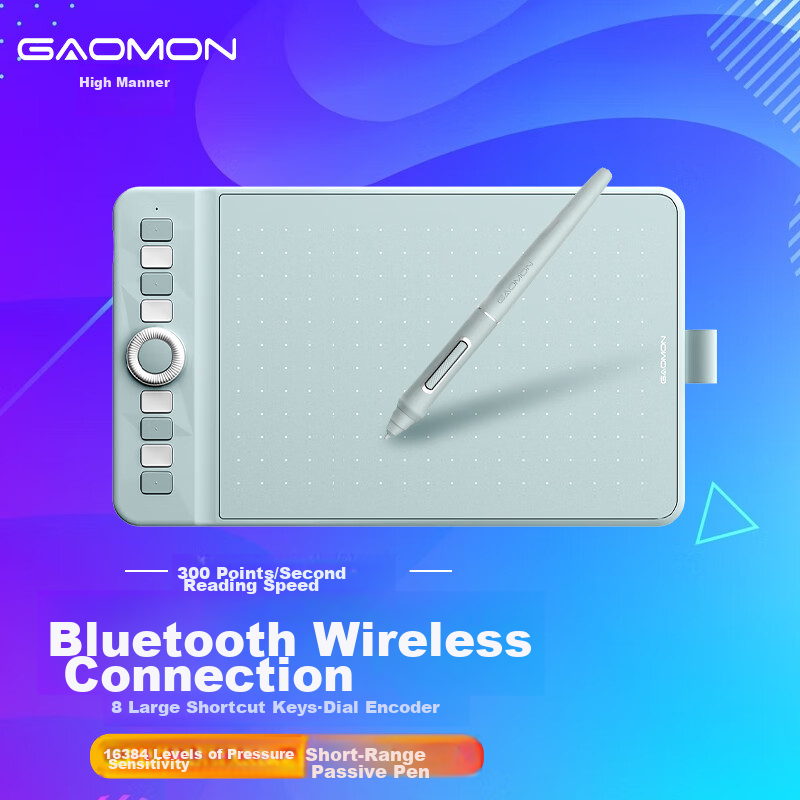 Графический планшет Gaoman WH851, Bluetooth, CN, свежий зеленый