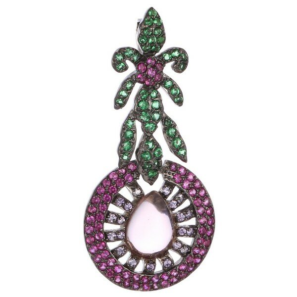Подвеска, серебро, 925 проба, фианит