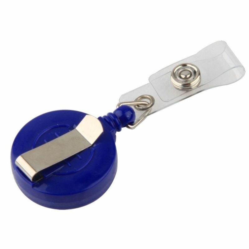 Держатели для бейджа Attache Синие, с рулеткой, 10 шт