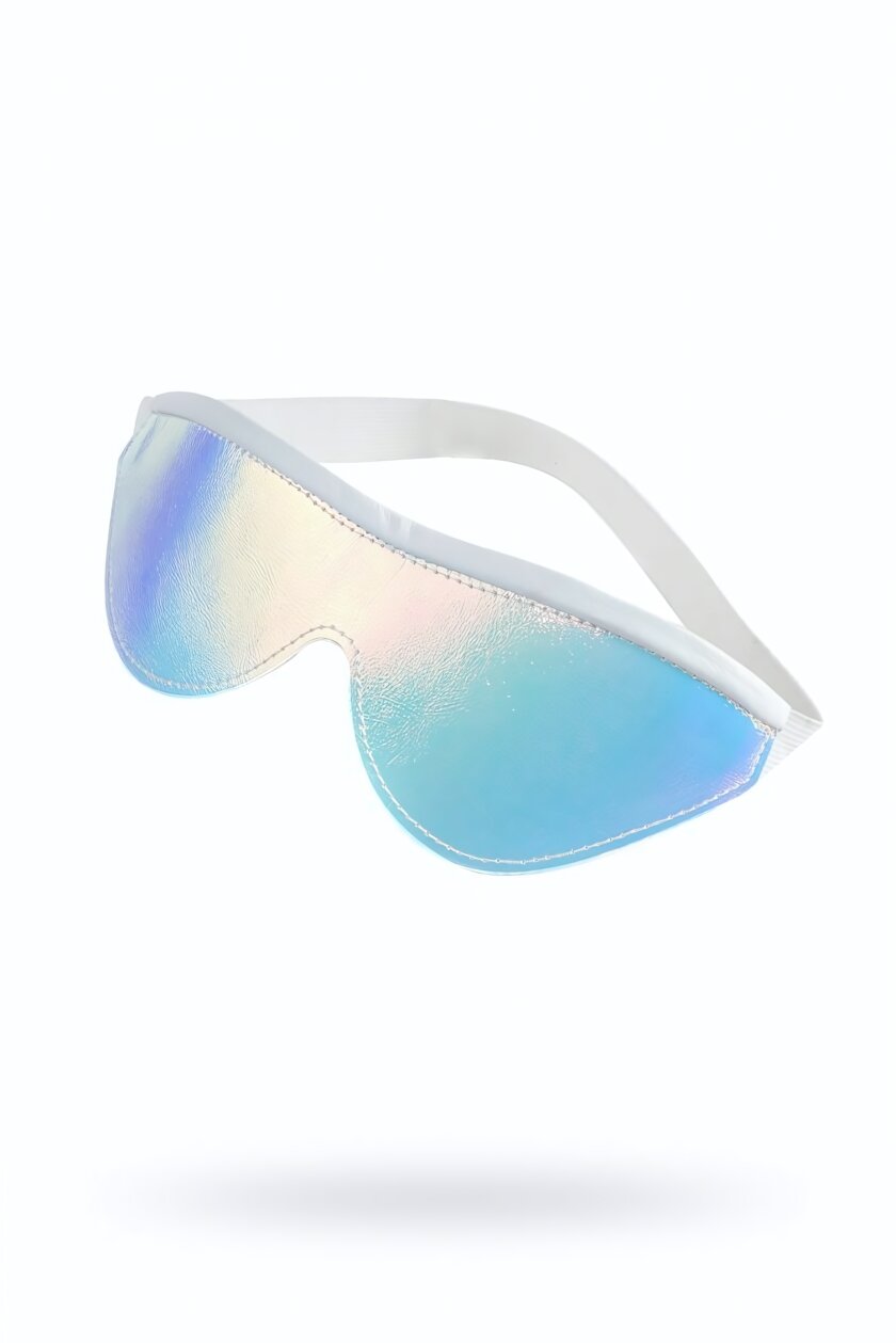 Маска для сна "Sitabella", голографическая искусственная кожа, мягкая подкладка, белая резинка