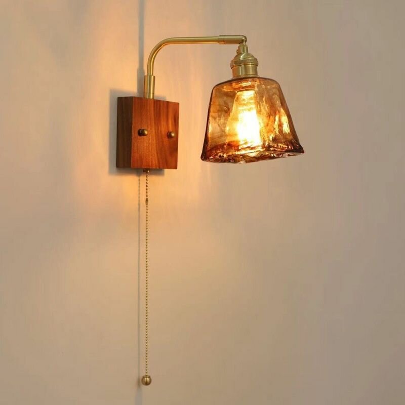 Люстра из антикварного стекла RUIXTIPAD TG-2360 E27 янтарь золото