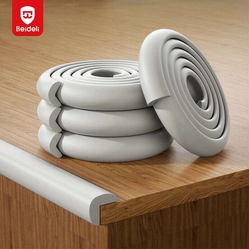 Beideli Baby Safety Edge Guards, Infant Anti-Collision Protection Strips, No Adhesive Required, 3M Adhesive, Widened And Thickened, L-Shaped, 6 Meters, Gray