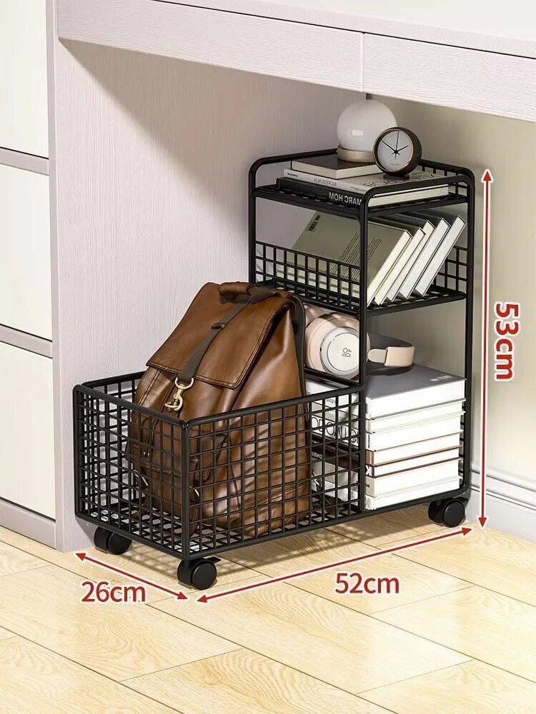 Этажерка, 3 секц, Металл, 26х52х53 см,3,26,53,52, Металл, Этажерка, Черный, Черный,1o1797778412 YZ