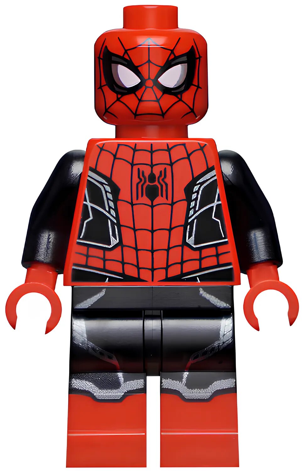 Минифигурка Lego Spider-Man - Black and Red Suit, Small Black Spider, Silver Trim (Upgraded Suit) sh0782 U
