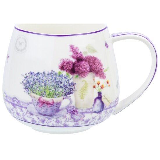 Кружка бочонок Elan Gallery Еlan Gallery NEW BONE CHINA "Лаванда" 420337, 450 мл.