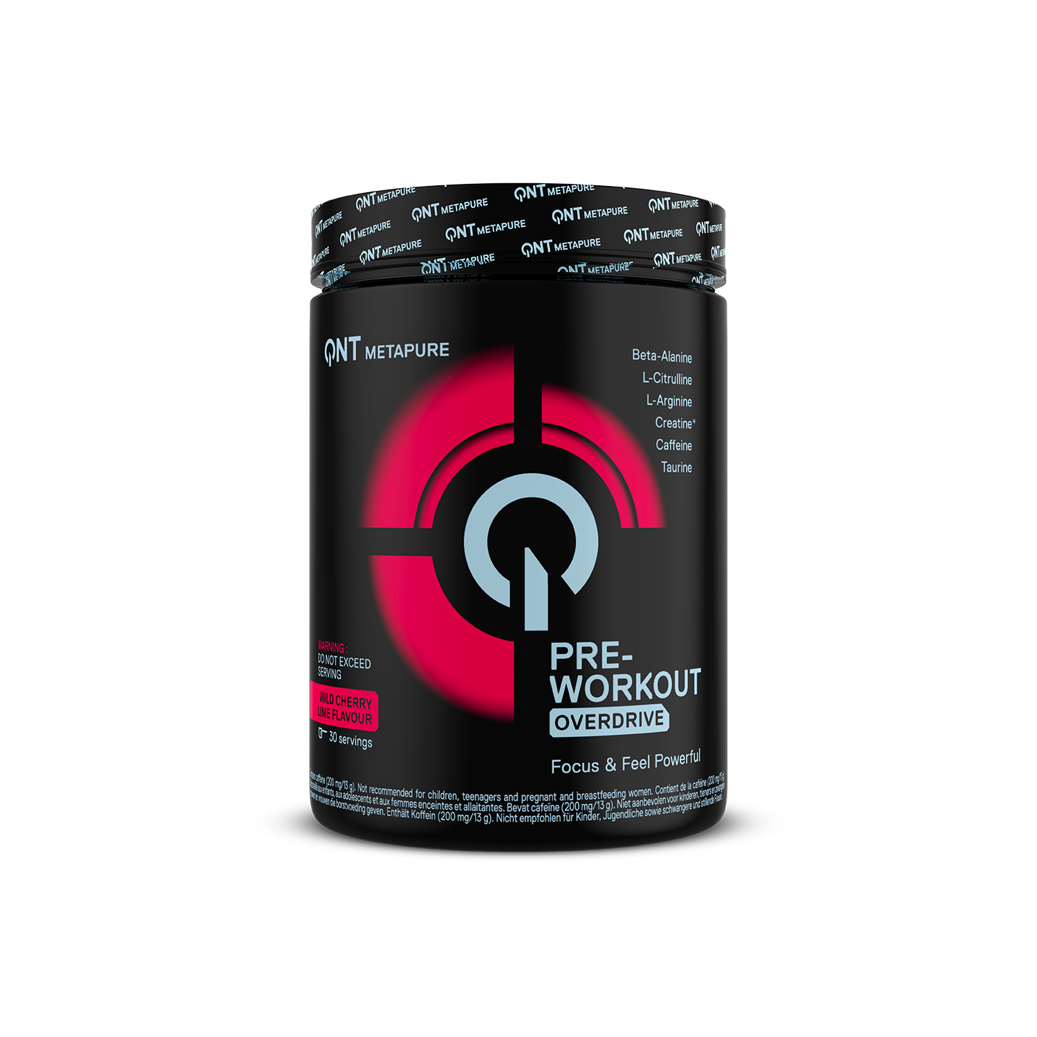 QNT Metapure Pre-Workout Overdrive 390g Wild Cherry Lime flavour/ Метапьюр Пре-Воркаут Овердрайв" 390г Дикая Вишня Лайм